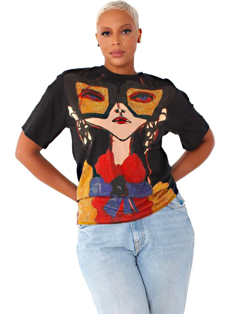 Studded Graphic Tee – Noted look